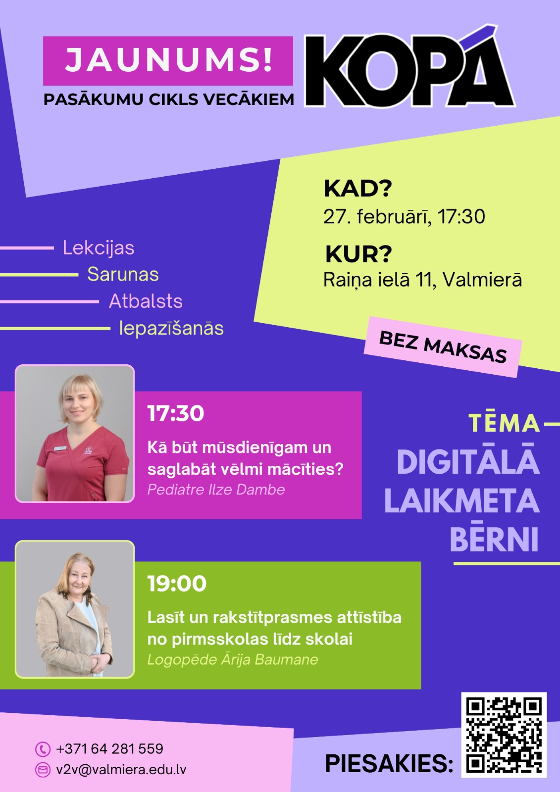 Valmierā tiks atklāts unikāls pasākumu cikls bērnu vecākiem “KOPĀ” - Valmieras novads