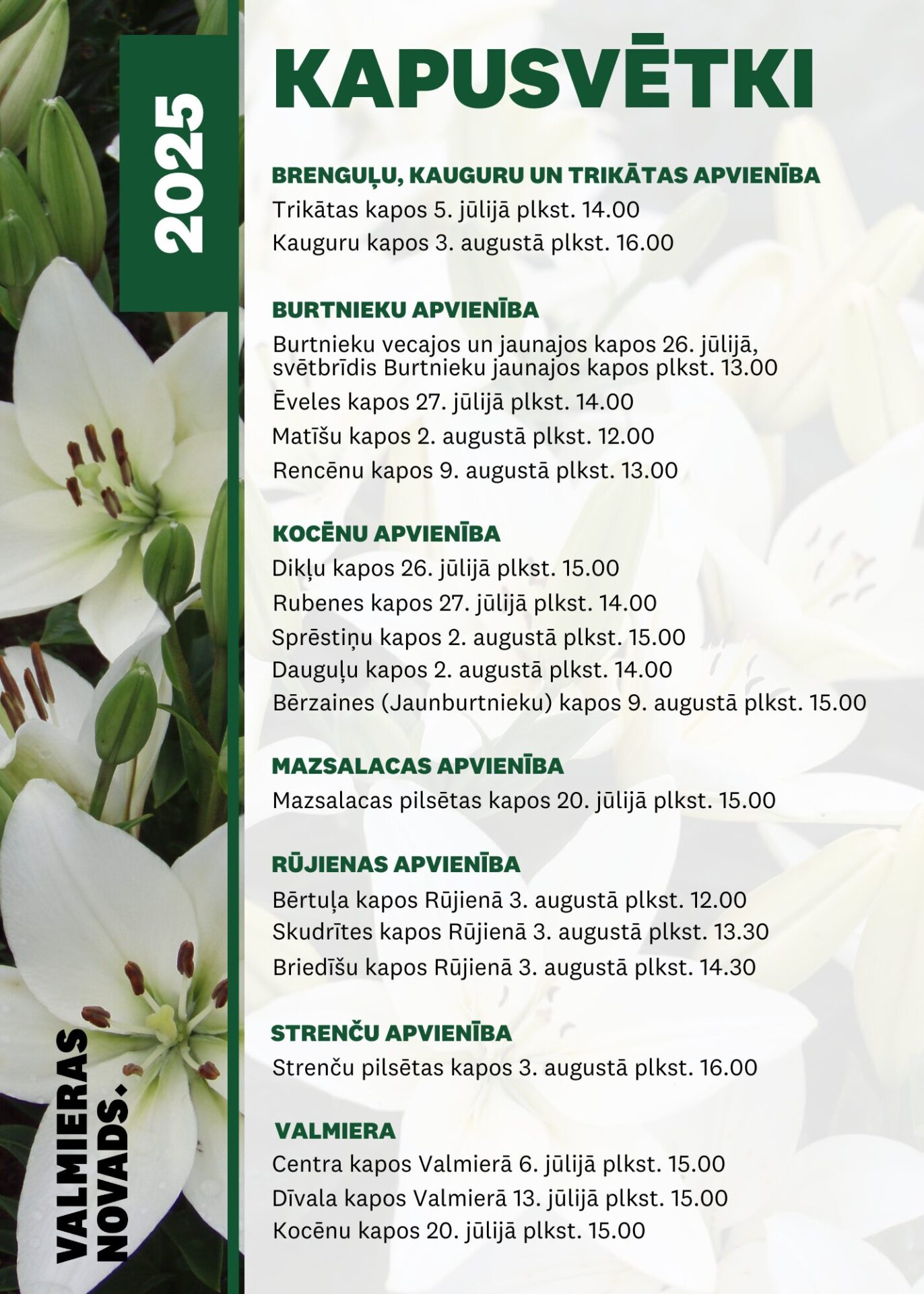 Kapusvētki Valmieras novada kapos 2025. gadā - Valmieras novads