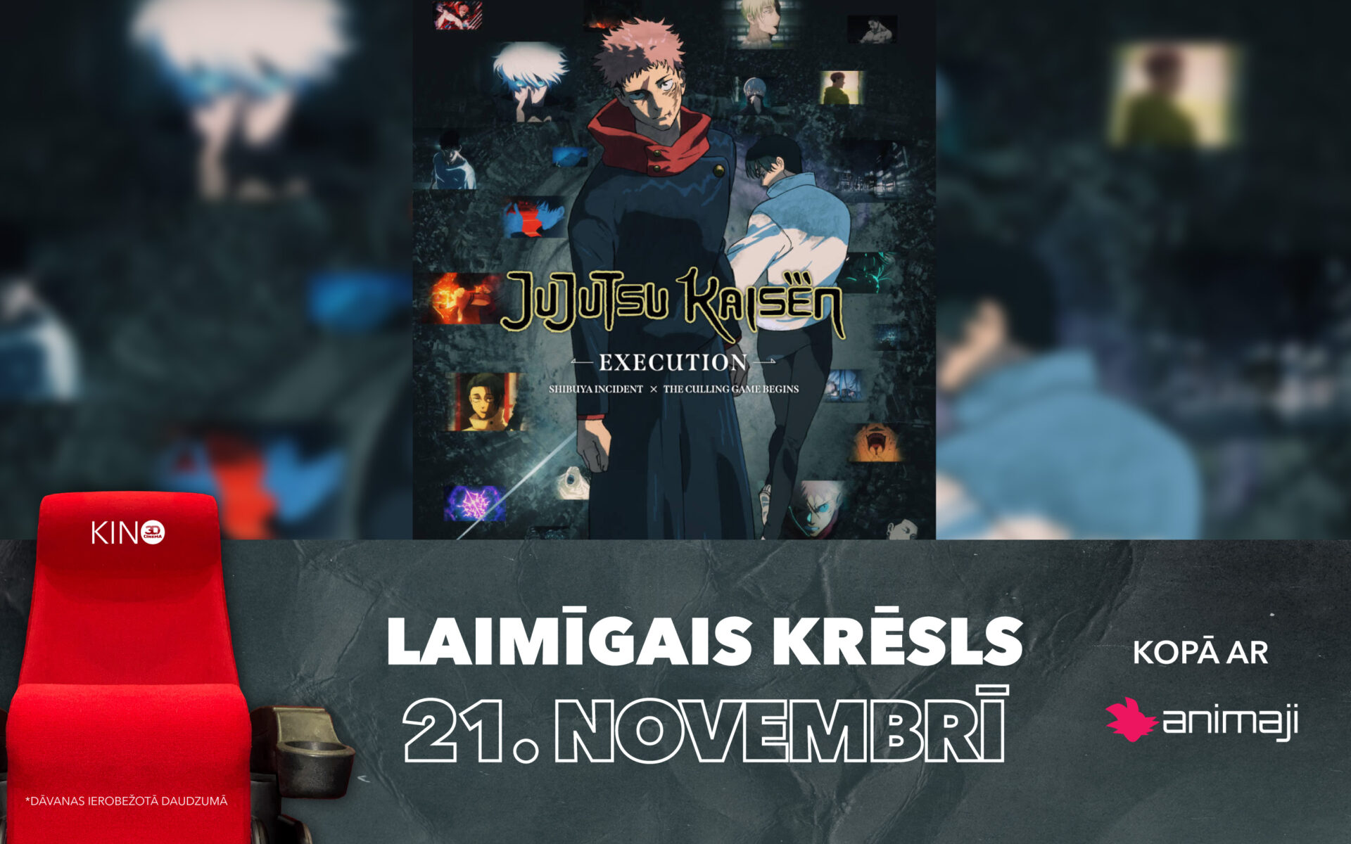 Anime filmas “Jujutsu Kaisen: eksekūcija” laimīgais krēsls kino "Gaisma ...